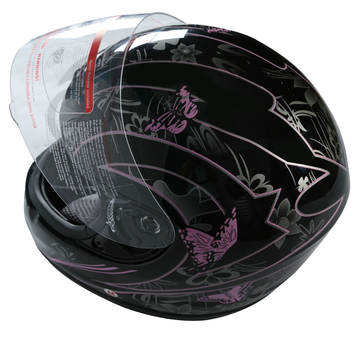 TCMT Adult Purple Butterfly Full Face DOT Motorcycle Helmet