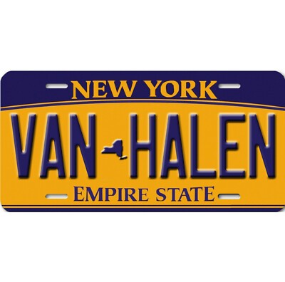 Van Halen Eddie Van Halen Blue Gold New York Aluminum License Plate Tag ...