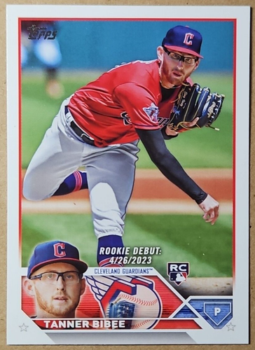 2023 Tanner Bibee Topps Update #US107 Rookie Debut RC Cleveland ...