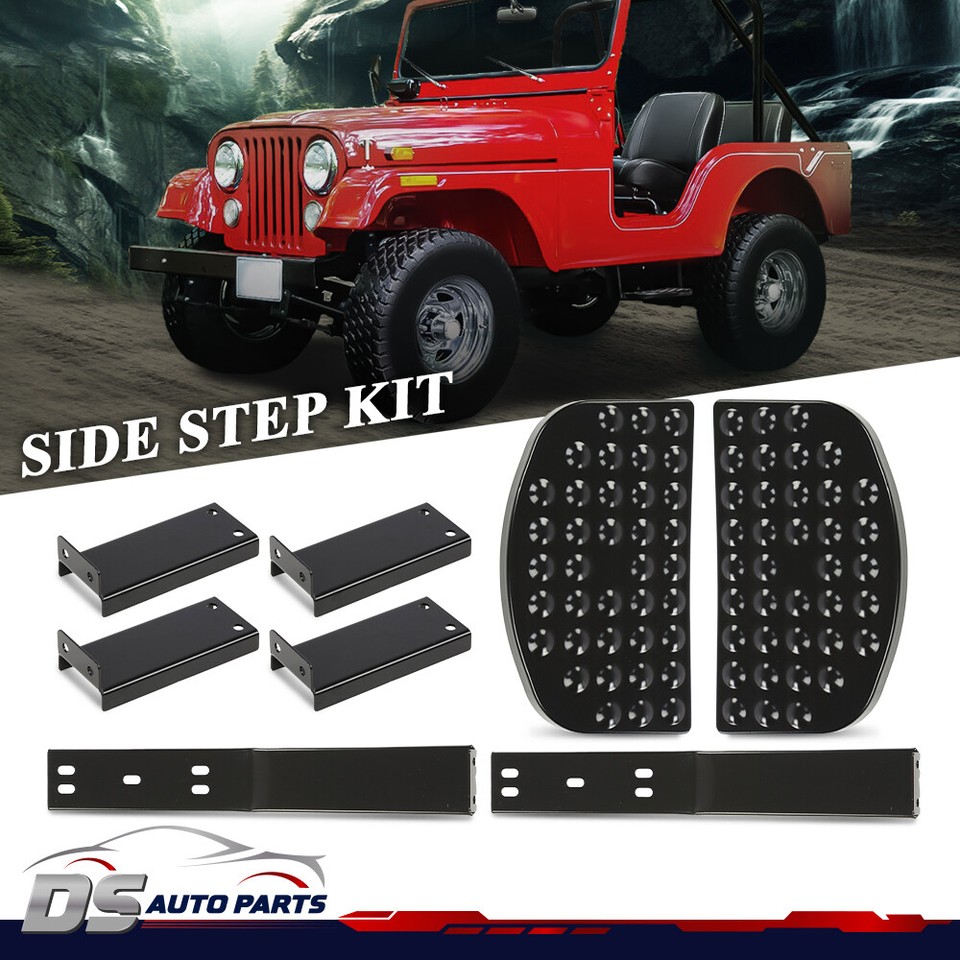 New Side Step Kit Set with Hardware Fit For Jeep Willys CJ2A CJ3A CJ3B ...