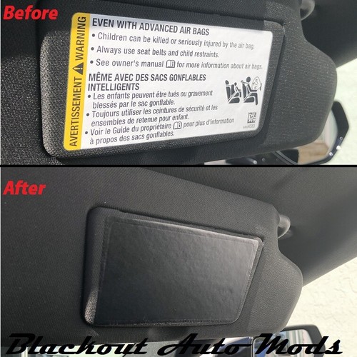 2020-2024 C8 Corvette Sun Visor Warning Label Blackouts | eBay