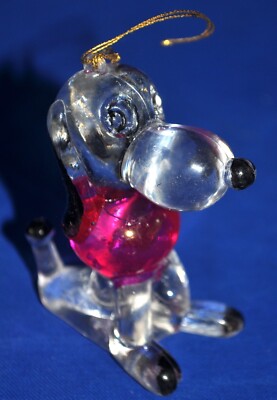 VTG 1976 LUCITE XMAS ORNAMENT BEAGLE DOG - ONLY - CRYSTALITE PET 3 in ...