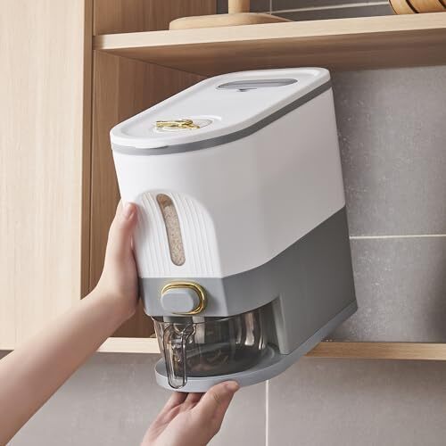 20Lbs Rice Dispenser Grain Container Storage with Measuring Cup for ...