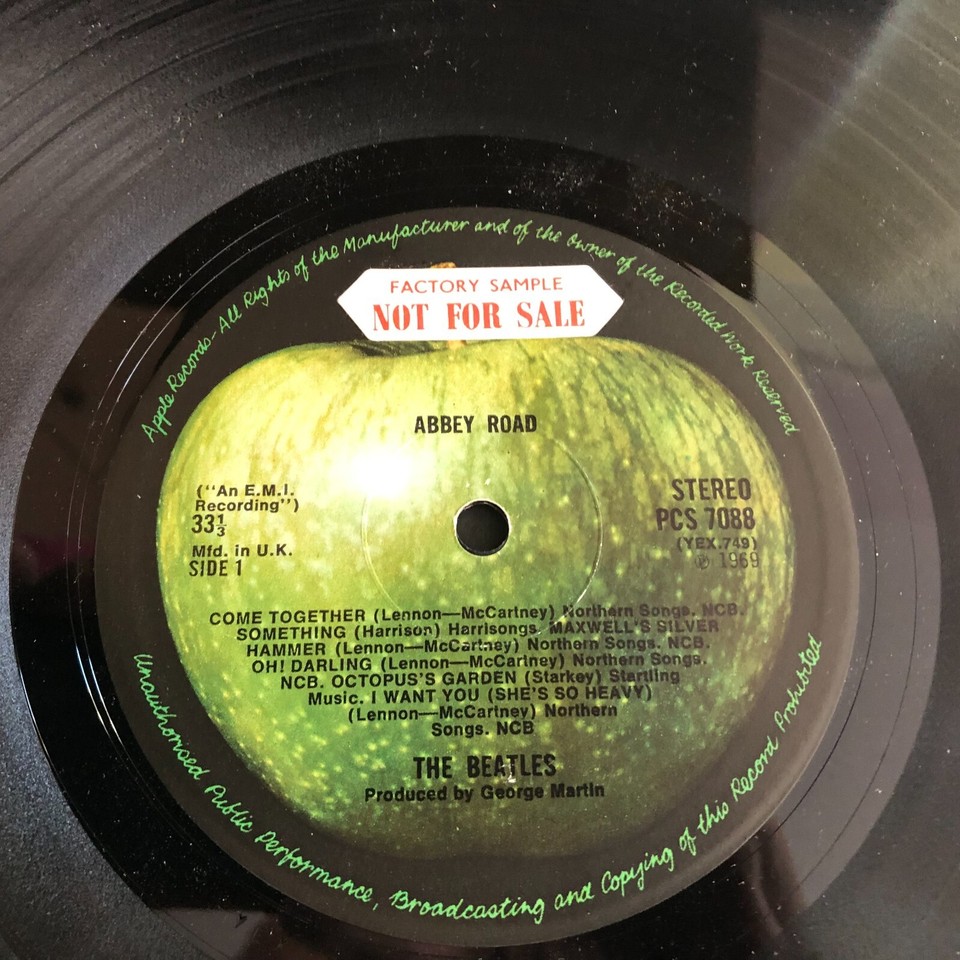 The Beatles Abbey Road 1969 Uk Apple Vinyl Lp Pcs 7088 Factory Sample ...