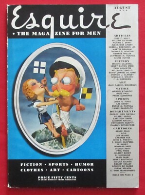 ESQUIRE MAGAZINE August 1939 Issue PETTY GIRL Pin-Up + GEORGE HURRELL ...