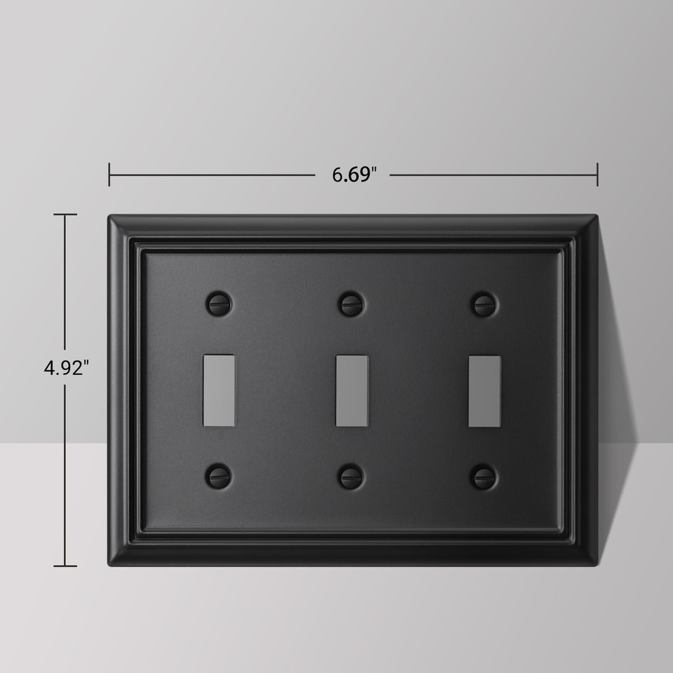 DEWENWILS Metal Outlet Cover, Standard Size Switch Cover, 4 Pack, Black ...