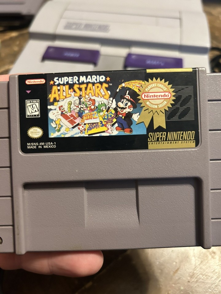 Super Nintendo SNES Console Bundle Mariokart Mario World Donkey Kong 2 ...