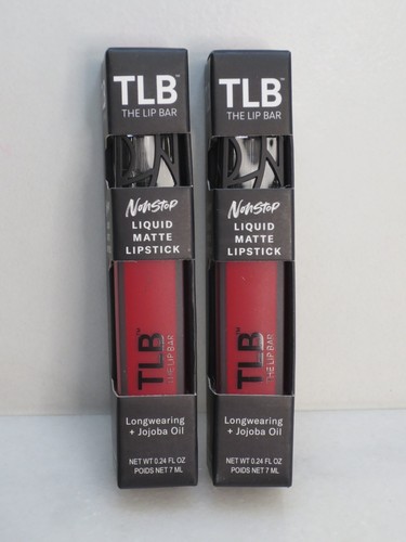 TLB THE LIP BAR NONSTOP LIQUID MATTE LIPSTICK HOT MAMA 0.24 OZ LOT OF 2 ...
