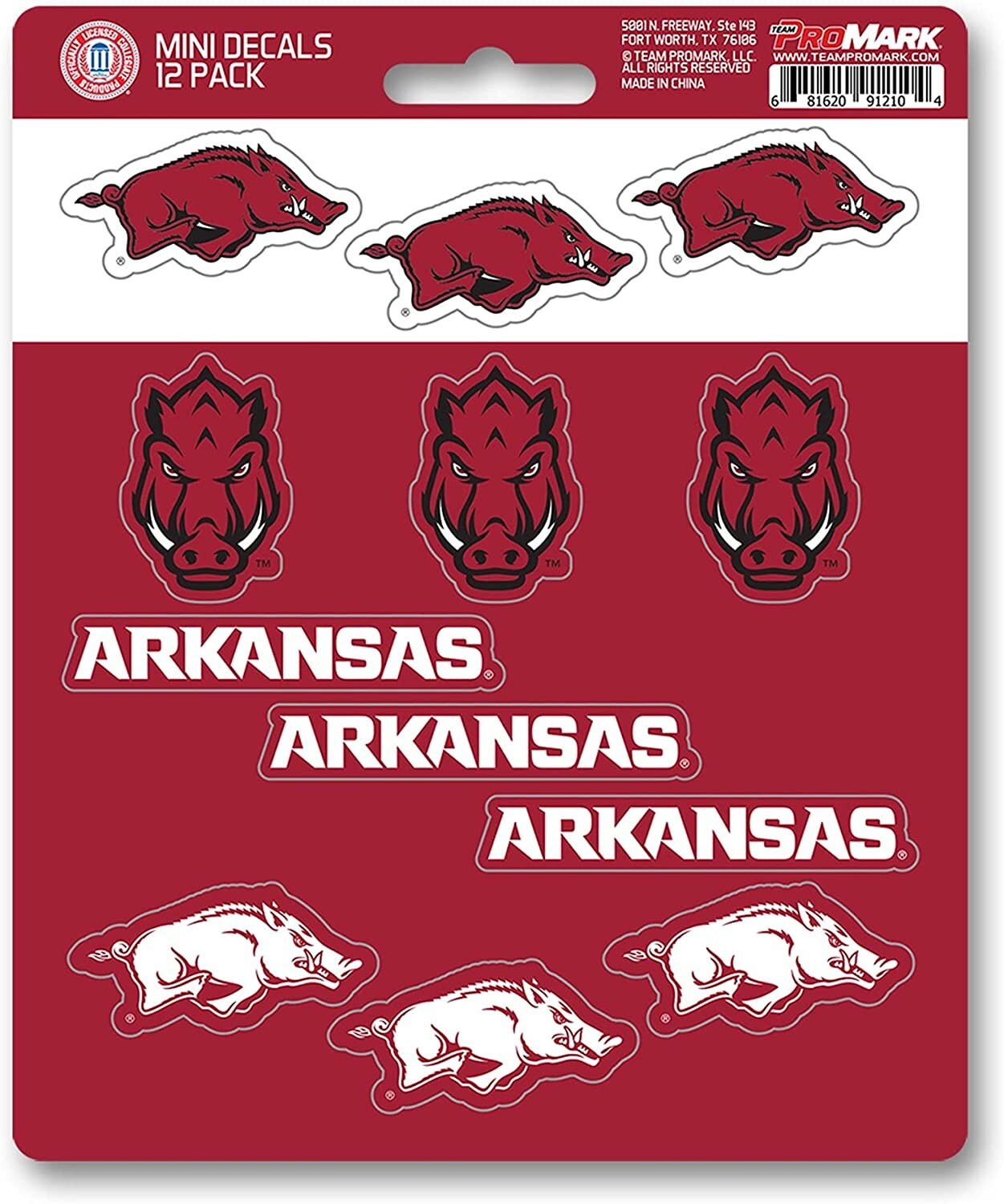Arkansas Razorbacks Mini Decals Stickers 12 Pack USA SHIPPER | eBay