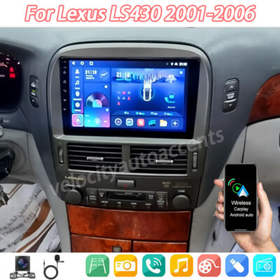 For 2001-2006 Lexus LS430 Android 13 Radio CarPlay GPS Navi FM Wifi W ...