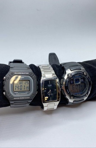 Casio Analog Digital Assorted Stainless Steel Men's Watch Bundle of 3 ...