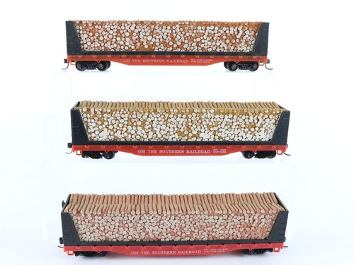 Lot Of 3 Tyco Mantua HO Southern Railroad 4365 Bulkhead Pulpwood Cars ...