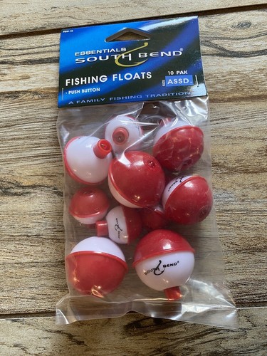 = 1 BAG = PLASTIC, ROUND, FISHING BOBBERS=ASSORTED 4 SIZES=10 PACK ...