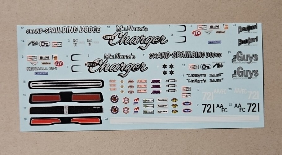 Polar Lights 1/25 1969 MR. NORM'S SUPERCHARGER DODGE CHARGER FUNNY CAR ...