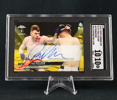 2018 Topps Chrome UFC Paul Felder 1st Autograph Gold Refractor /50 SGC ...