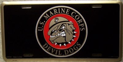 Aluminum Military License Plate USM Marine Corps Bulldog Devil Dogs NEW ...