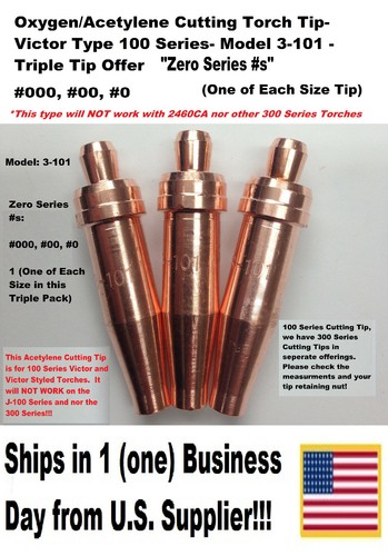 Oxygen/Acetylene Cutting Torch Tips- Victor Type 100 Series- 3-101 ...