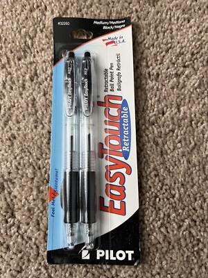 New Pilot EasyTouch Ball Point Pens Fine Ballpoint 2 Pack Black Ink ...
