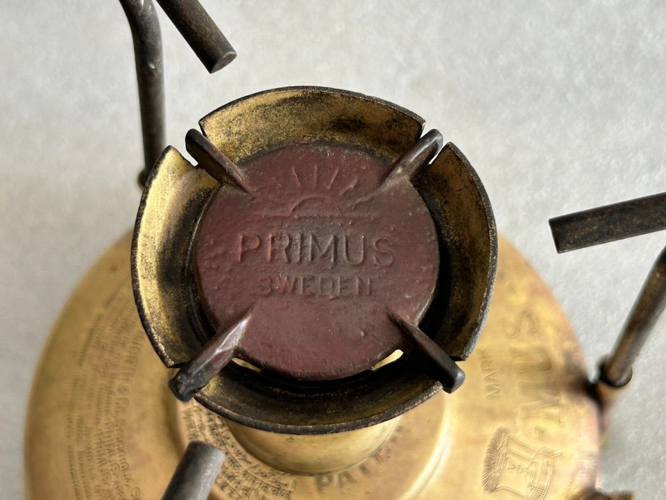 OLD VINTAGE PRIMUS NO 100 PATENT NO 48624 BRASS KEROSENE CAMP STOVE ...