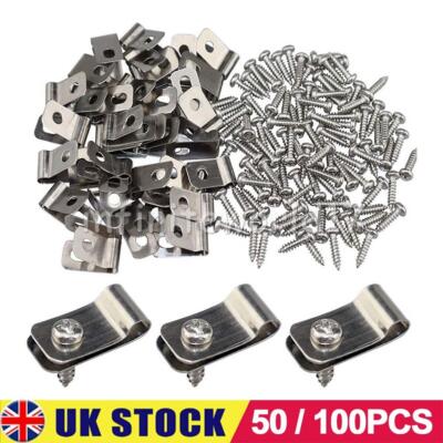 50-100X Wire Mesh Clip Galvanised Steel Screw Fixing Hole Welded Wire ...