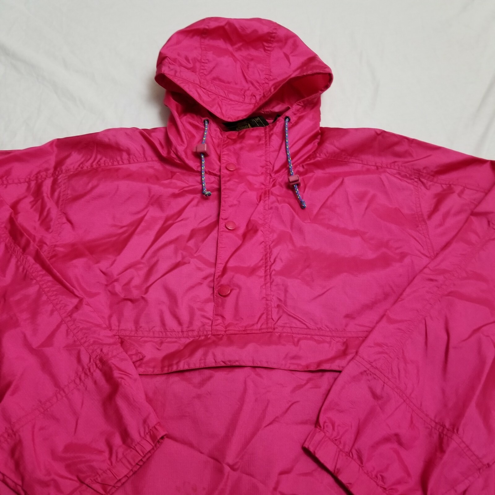 Vintage 90s Men's Eddie Bauer Pink Anorak Windbreaker… - Gem