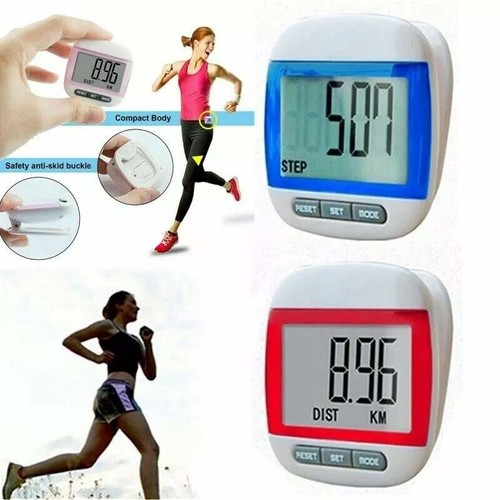 Mini Digital LCD Pedometer Sports Walking Running Step Counter Meter ...