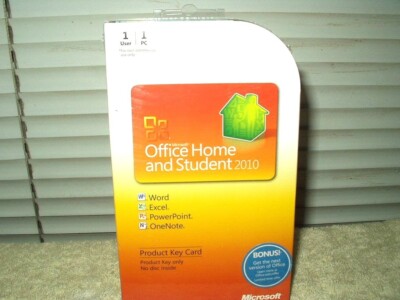 Microsoft Office Home and Student 2010 Full Retail Windows Key Card 1 ...