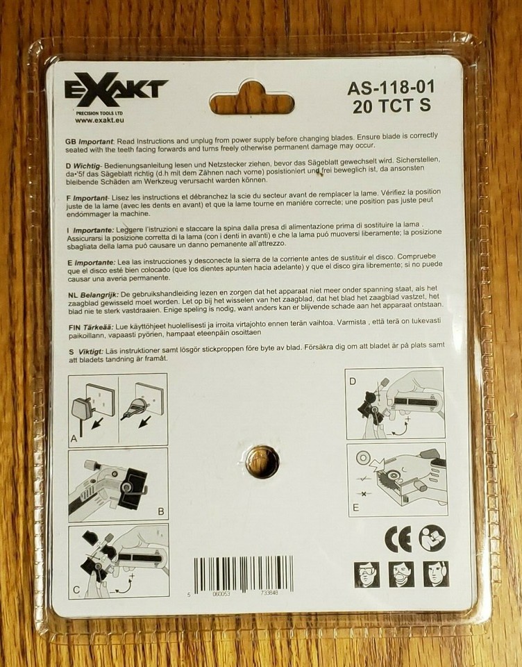 EXAKT 20 TCT S SAW BLADE, EN847, 54X20TCTSX11.1HW | eBay