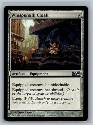 Magic The Gathering Magic 2010 Whispersilk Cloak #221/249 MTG TCG CCG ...