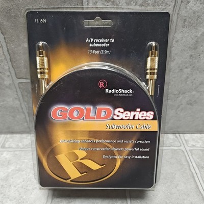 NEW SEALED RadioShack Gold Series Subwoofer Cable 13' - AV RECEIVER TO ...