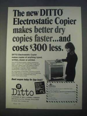 1966 Ditto Electrostatic Copier Ad - Better Dry Copies | eBay