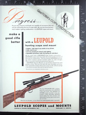 1954 ADVERTISING for Leupold Scopes 4x Pioneer, on a Winchester 308 | eBay