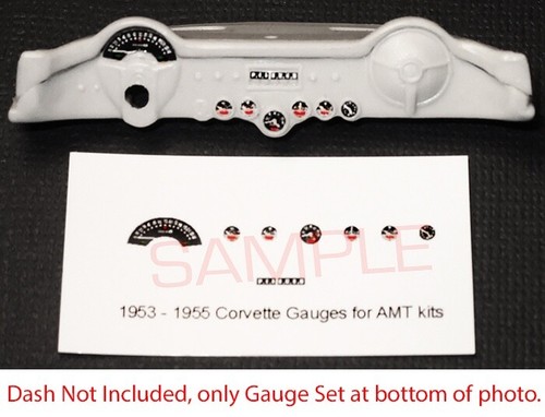 1953 - 1955 CORVETTE GAUGE FACES for 1/25 scale AMT MODEL CAR KITS ...