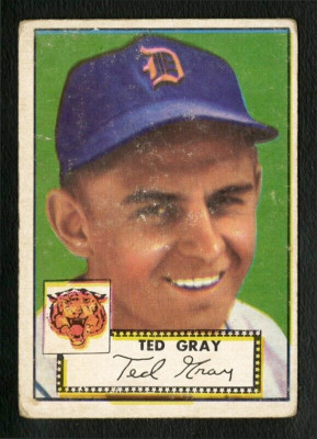 1952 TOPPS 86 TED GRAY BLUE LINE AT TOP YELLOW SHIFT AT BOTTOM EXTRA ...