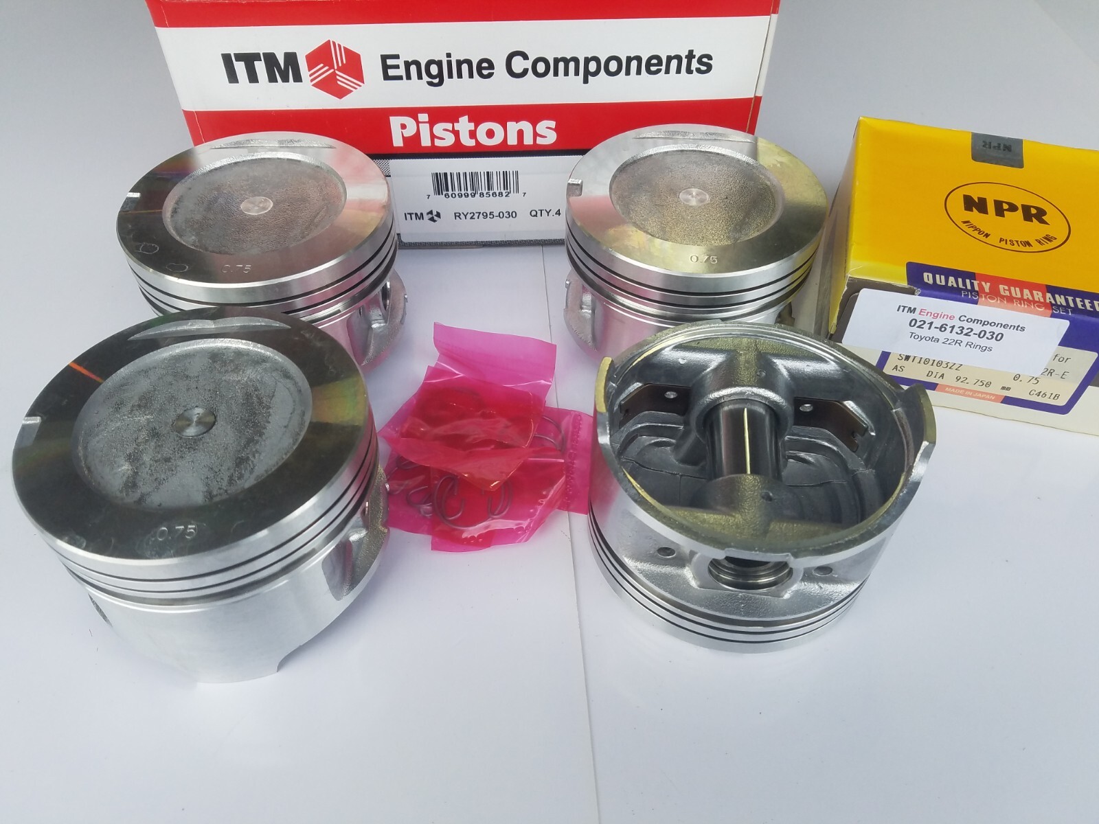 Toyota 22R & 22RE & REC +.030 Oversize 85-95 Pistons & NPR OEM Rings ...