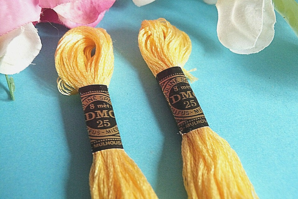 107A/Lovely Lot 2 Skeins Mouliné DMC N° 25 Color Yellow N°744 | eBay Australia