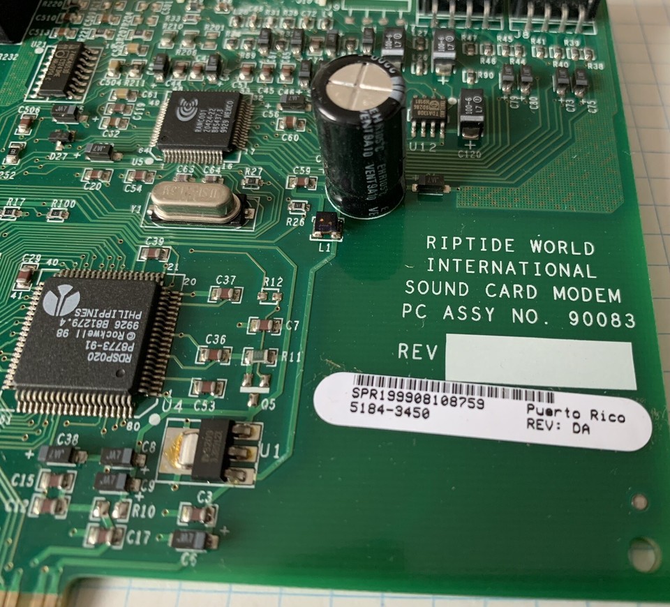 Riptide Sound Card Modem PCI board with AV Riser Card | eBay