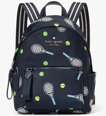 Kate Spade Chelsea Navy Nylon Mini Backpack Tennis Racquet & Ball KF356 ...