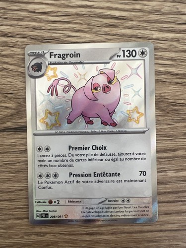 Carte Pokemon FRAGROIN 208/091 HOLO SHINY EV4.5 Destinées de Paldea PAF ...