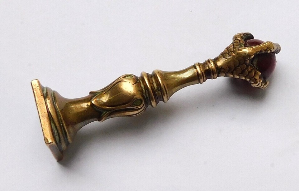 Antique Rare Royal Victorian 1890's Eye Agate Vintage Stamp Wax Dragon ...