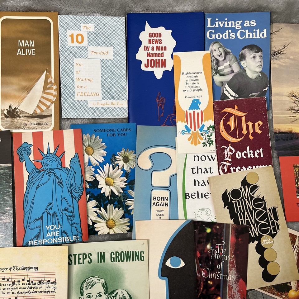 Lot VTG Religious Christian Pamphlets Tracts Booklet Ephemera ...