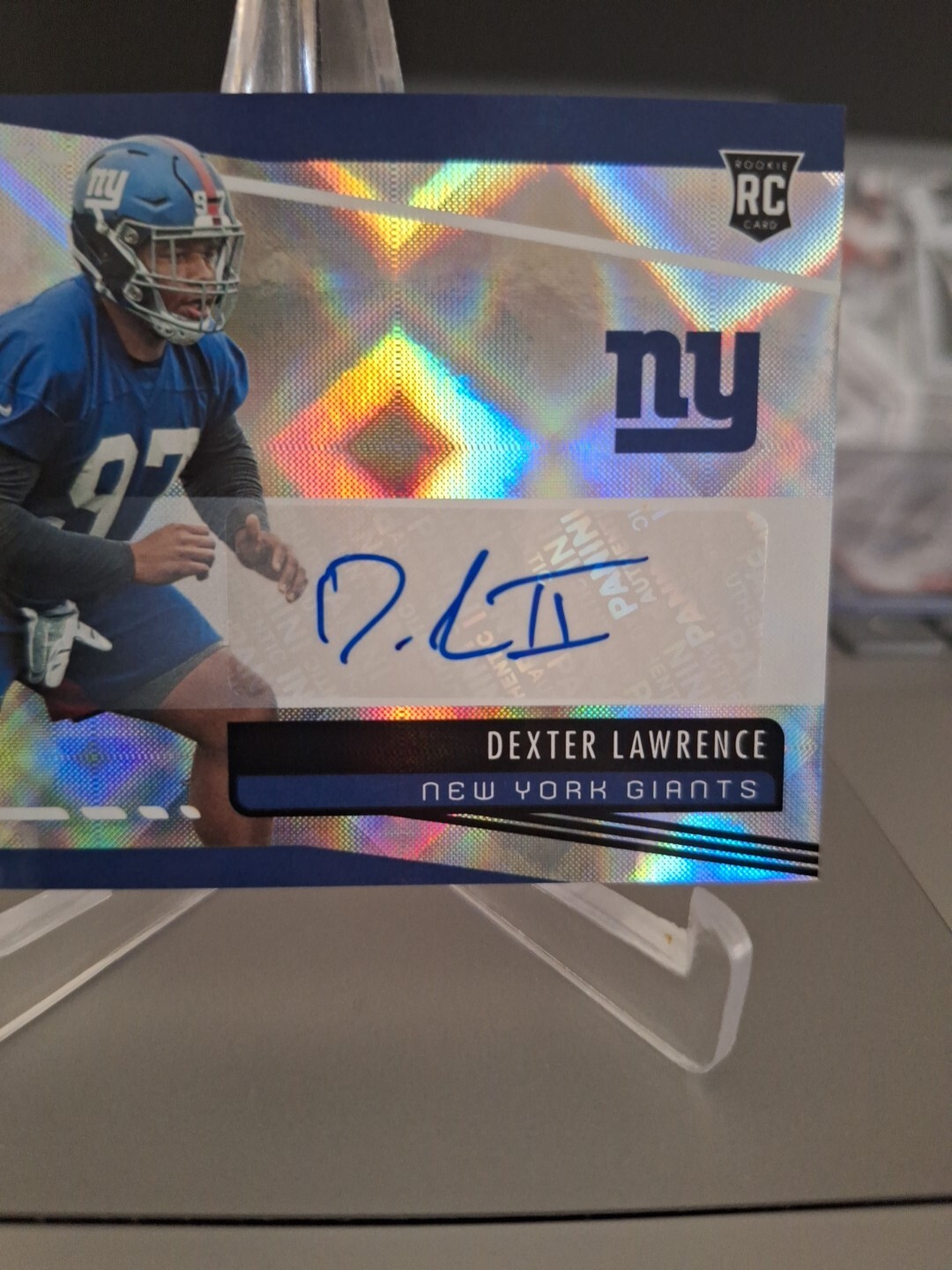 2019 Unparalleled #216 Dexter Lawrence Autograph Foil RC Clemson Giants ...