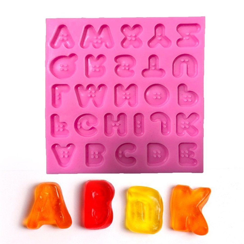 Button Letters Silicone Fondant Mould Cake Decorating Tools Chocolate ...