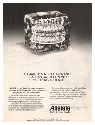 Allstate Vintage Print Ad 1983 Life Insurance Execu-Plus Freeze Age | eBay