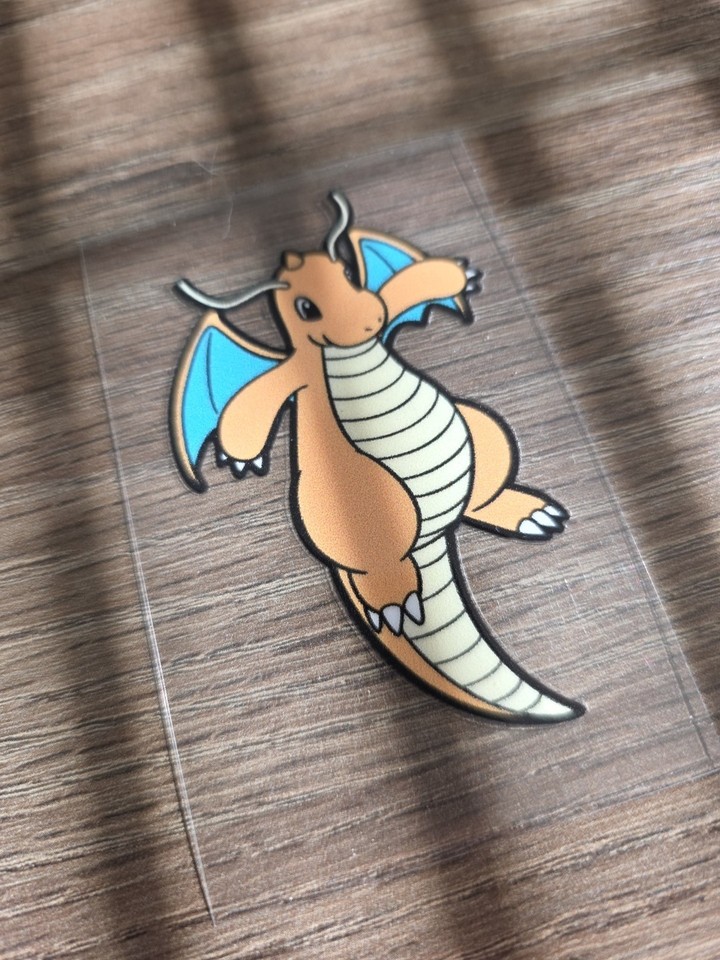 Pokémon Dragonite High Quality Waterproof Raised UV DTF Decal 3in | eBay