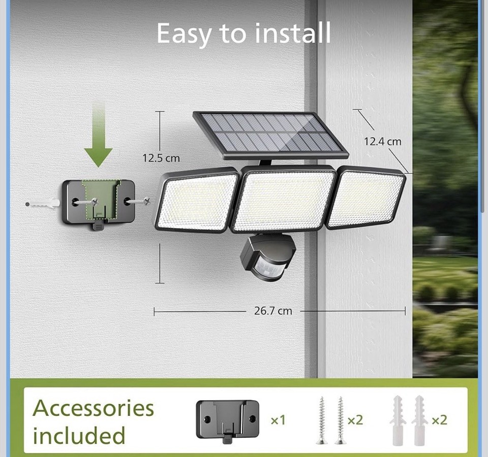 Philips Solar Security Light Outdoor Light 302 LEDs 1200lm, Solar ...