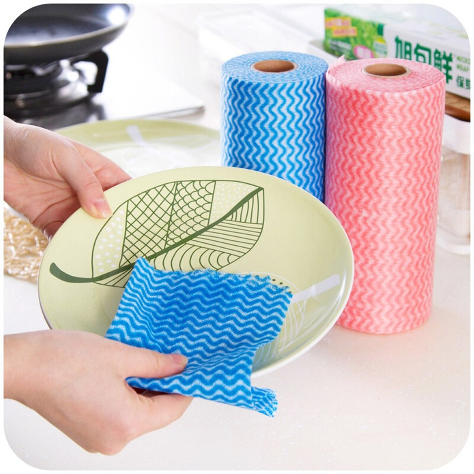 4 Rolls Glass Cleaning Cloth Dish Cloths for Washing Dishes Household ...