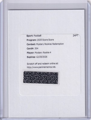 2025 Panini Score Mystery Rookie Redemption #4 Card #304 | eBay