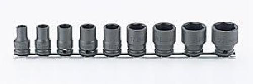 KOKEN 3/8in Thin Impact Socket Set RS13401A/9 9-pc With Metal Rail Made ...