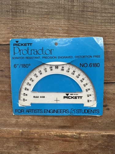 Vintage Pickett Protractor No 6108 6" 180 Degrees NOS | eBay